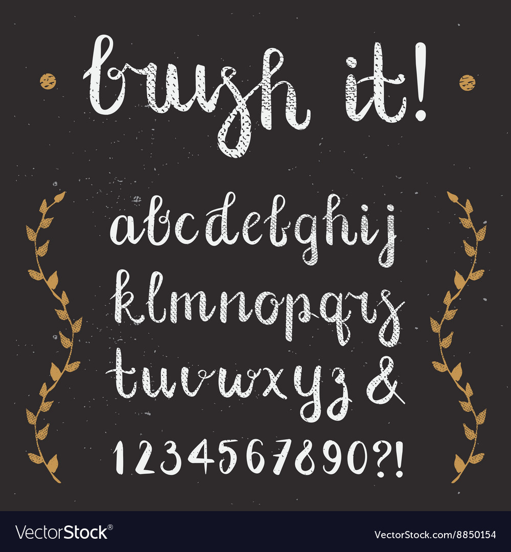 Hand drawn script alphabet letters written with a Vector Image Hand drawn script alphabet letters written with a Vector Image