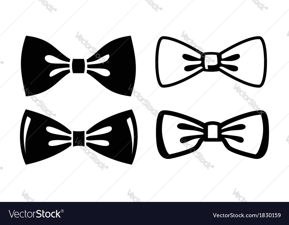Bow ties icons Royalty Free Vector Image - VectorStock