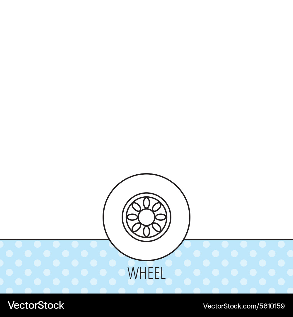 Car wheel icon automobile service sign Royalty Free Vector
