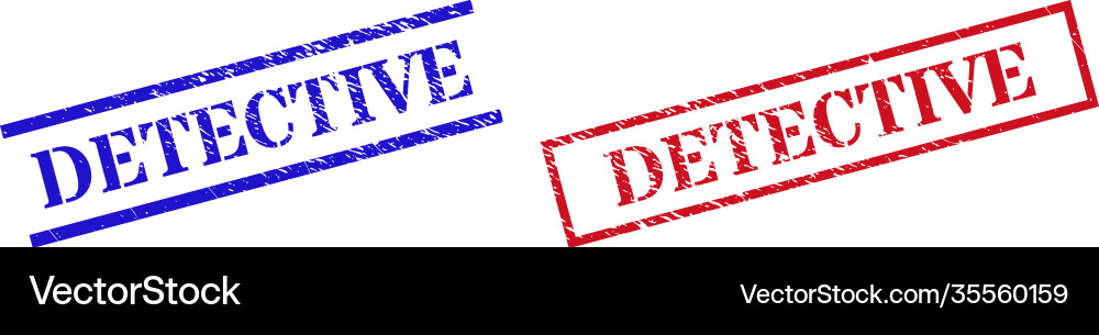 Detective grunge rubber seal stamps with rectangle