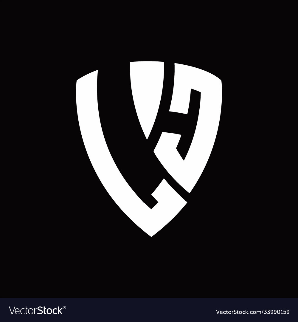 Lc logo monogram with shield elements shape Vector Image