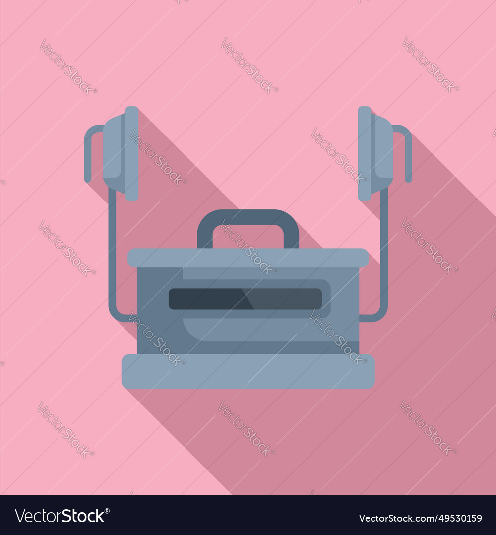 Pacemaker defibrillator icon flat Royalty Free Vector Image