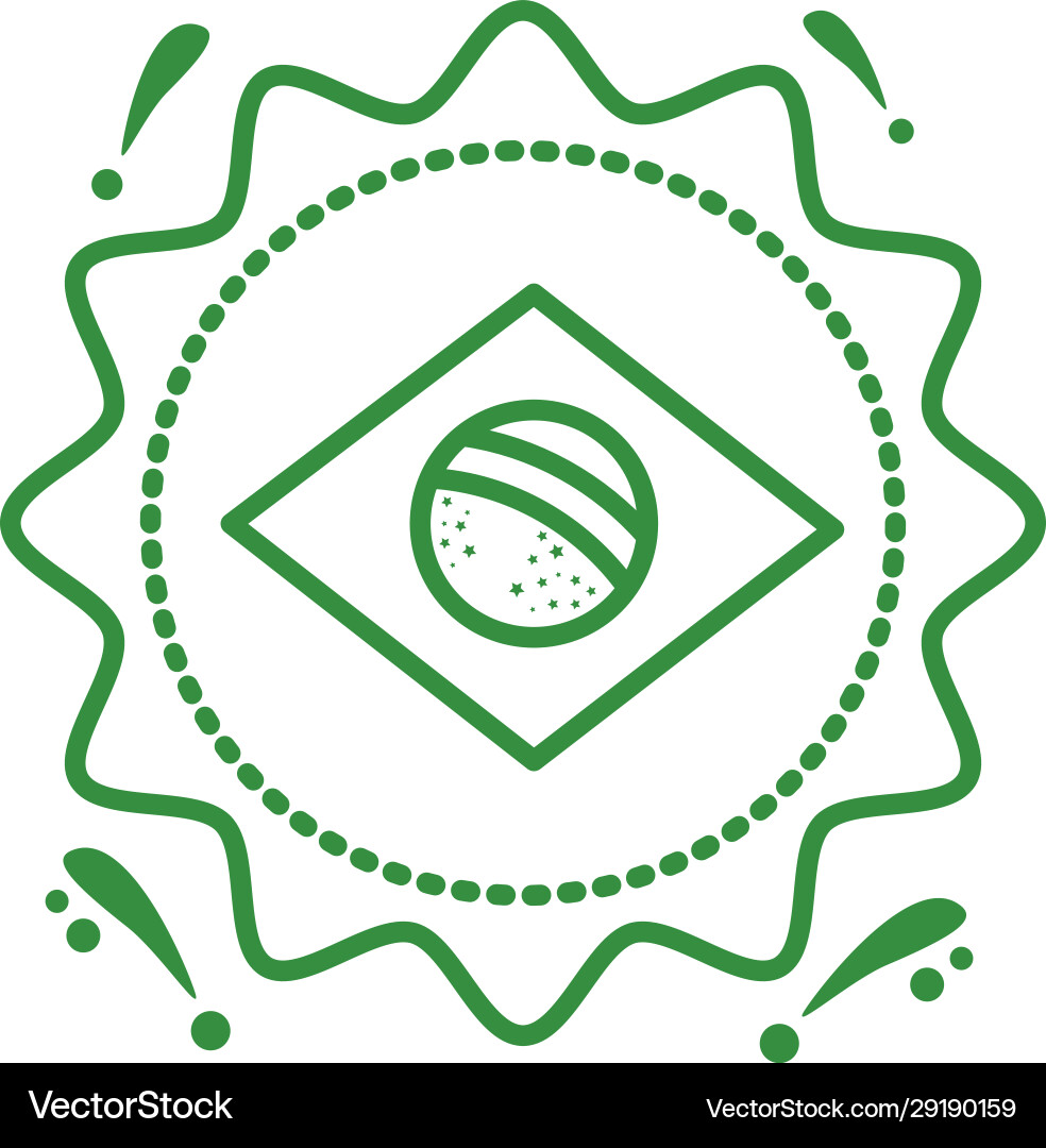 Seal stamp with brazilian flag Royalty Free Vector Image