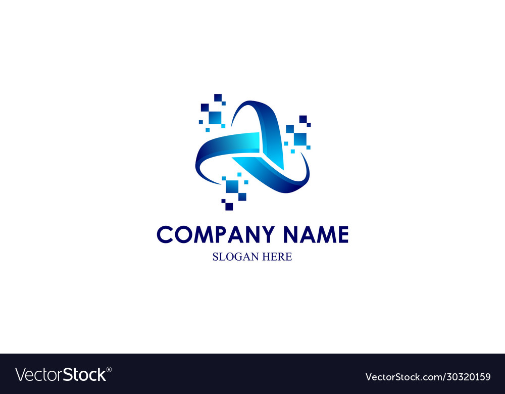 Technology logo solution concept Royalty Free Vector Image