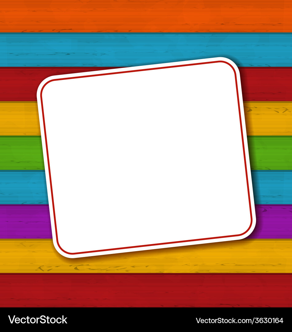 Celebration card on colorful wooden background Vector Image