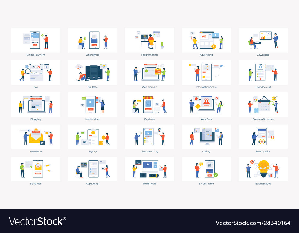 Cloud computing pack Royalty Free Vector Image