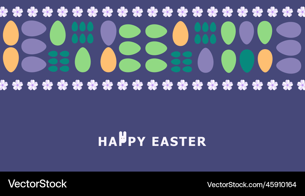 Happy easter spring geometric mosaic card Vector Image