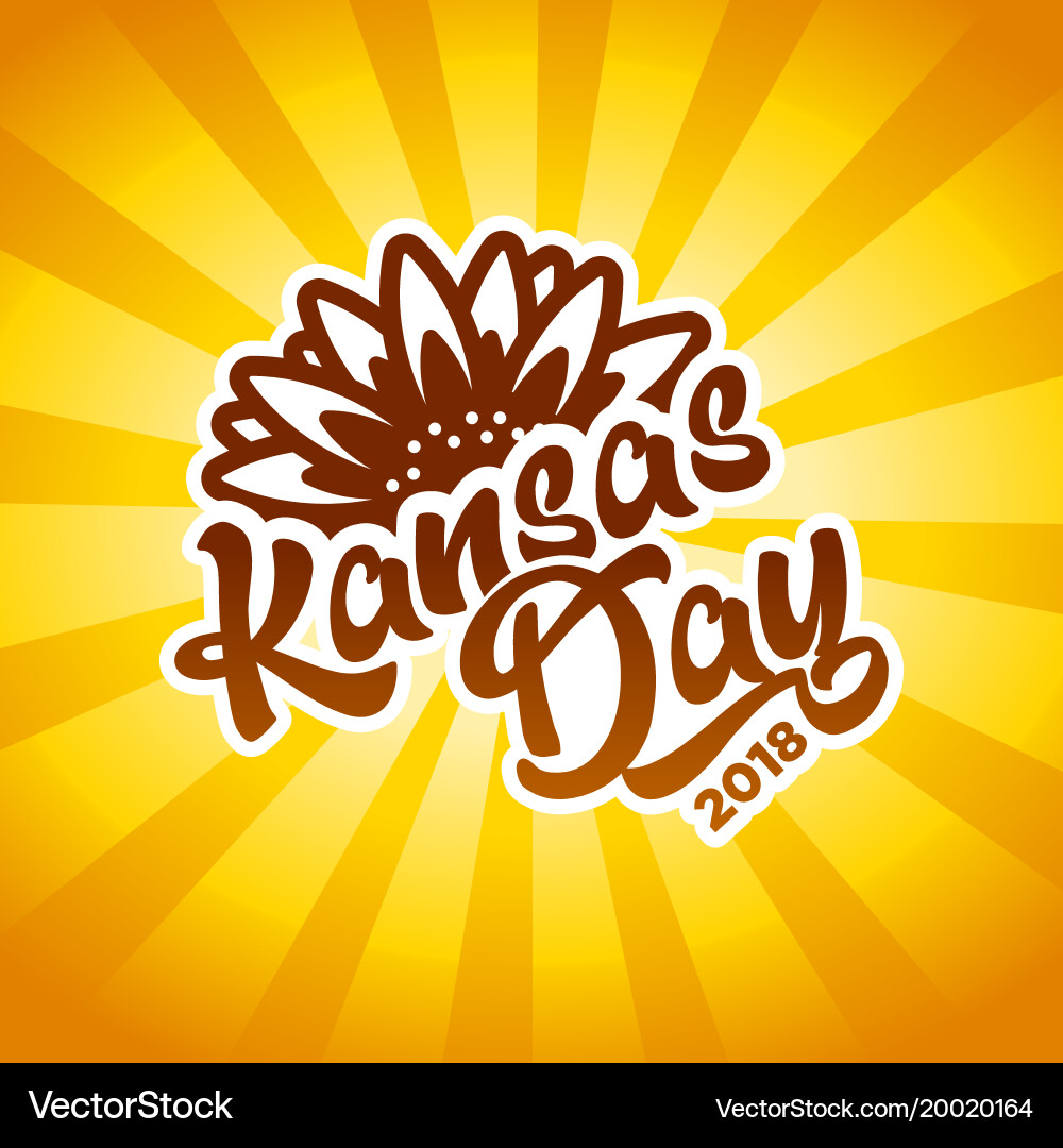 Kansas day birthday banner poster Royalty Free Vector Image