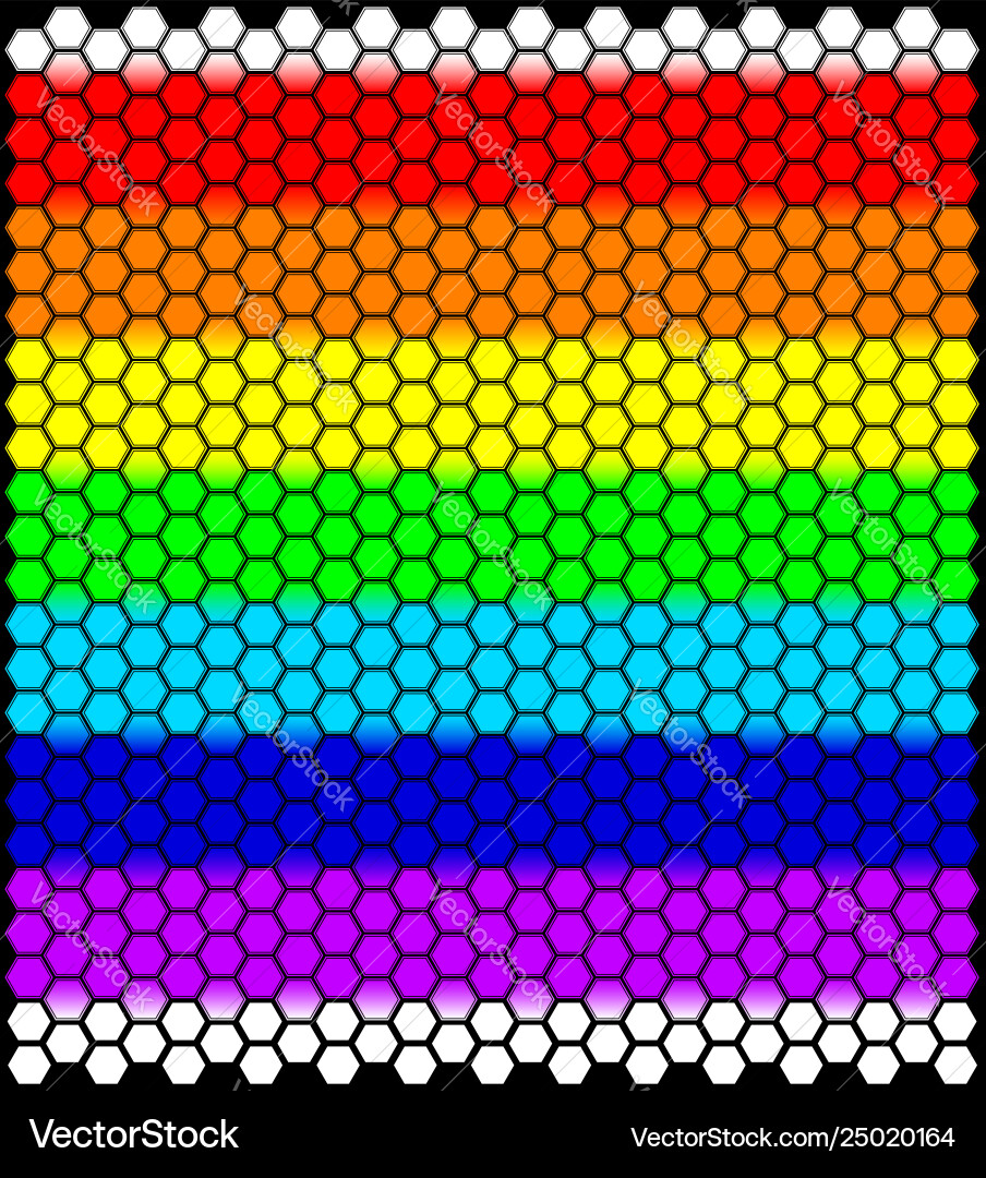 Rainbow honeycomb Royalty Free Vector Image - VectorStock