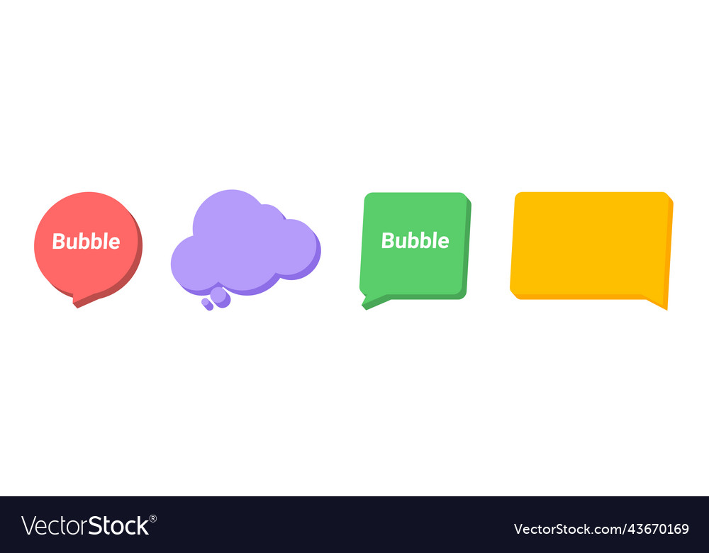 3d speech bubble text chat dialog message speech Vector Image