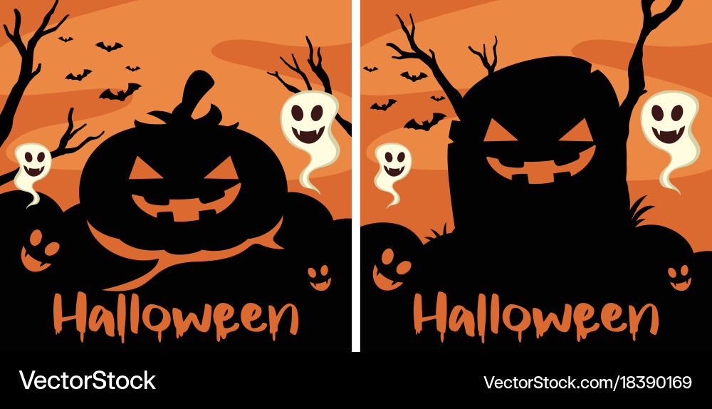 Border template with halloween Royalty Free Vector Image
