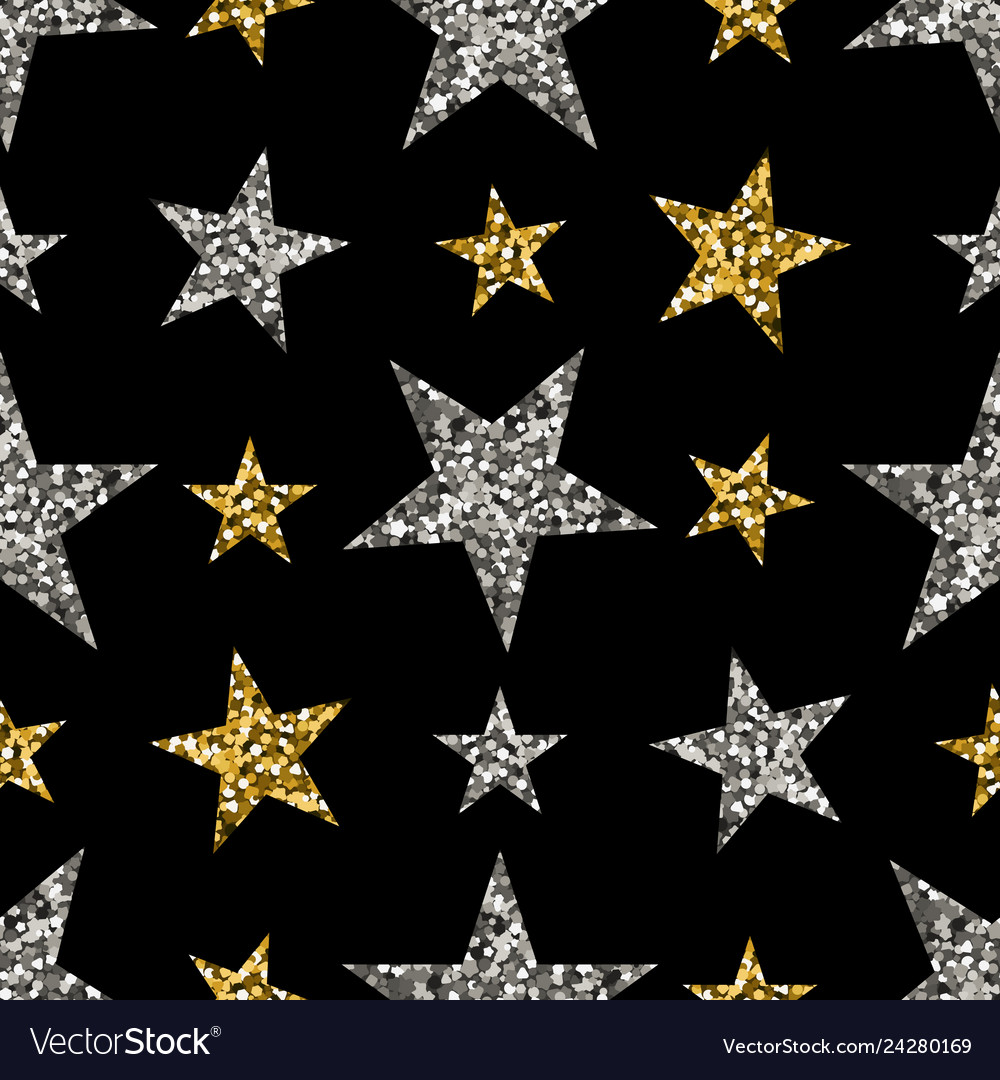 Gold and silver stars Royalty Free Vector Image