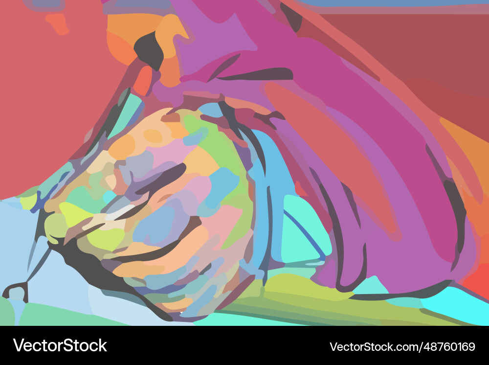 Hand write pen sign digital art colorful design Vector Image