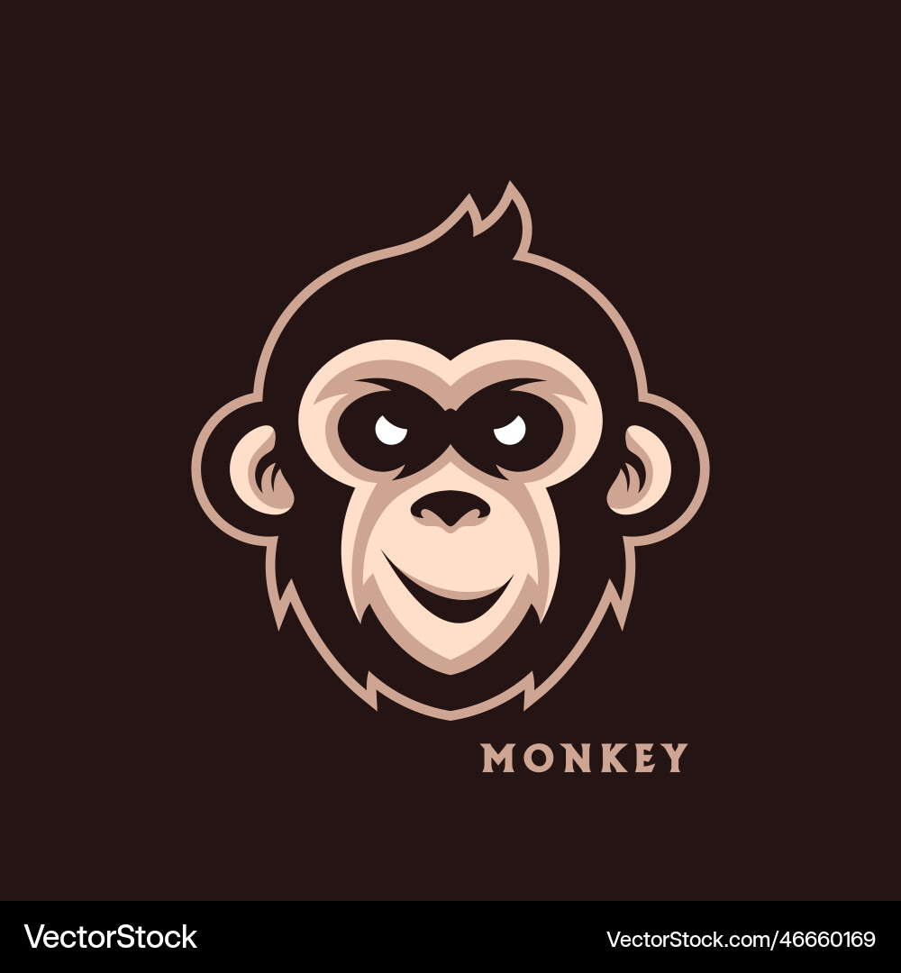 Head monkey mascot logo template creative Vector Image