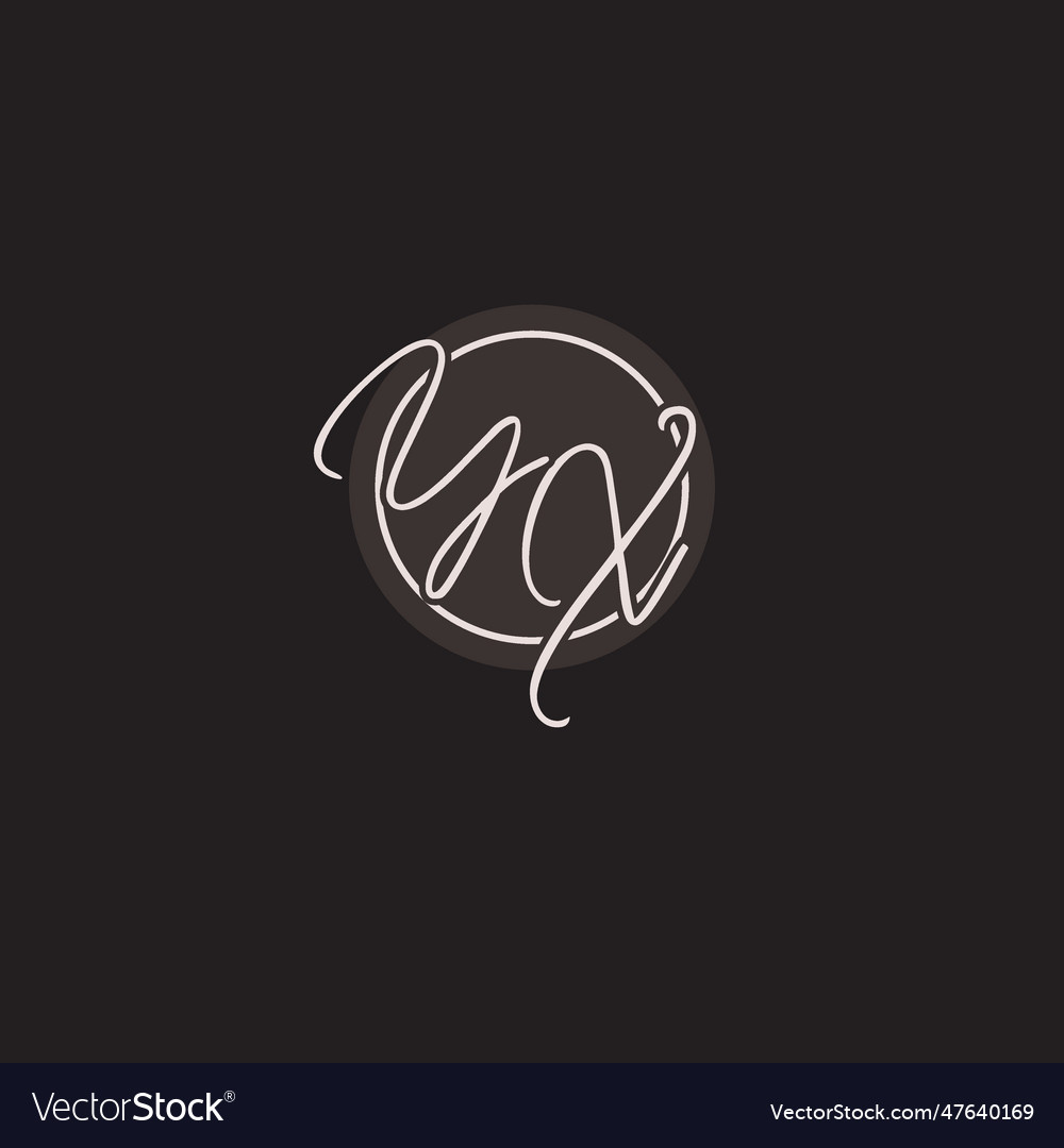 Initials yx logo monogram with simple circle line Vector Image