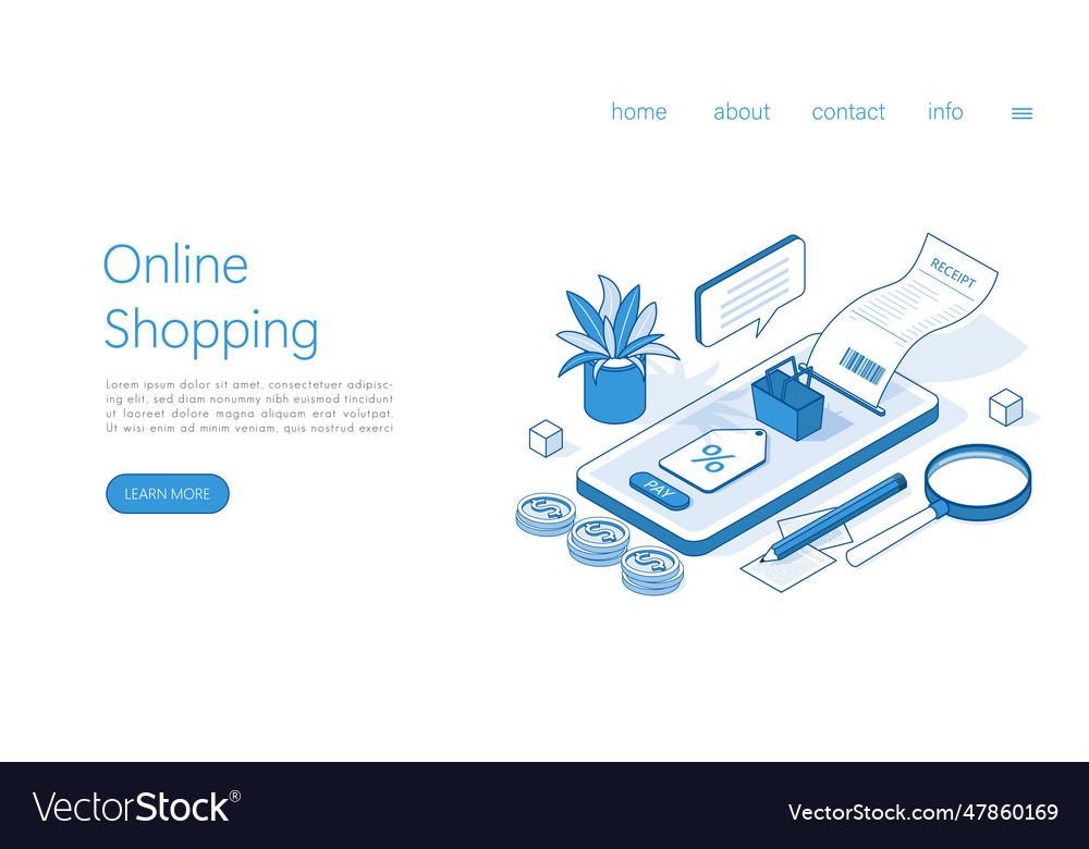 Landing page template online shopping payment Vector Image