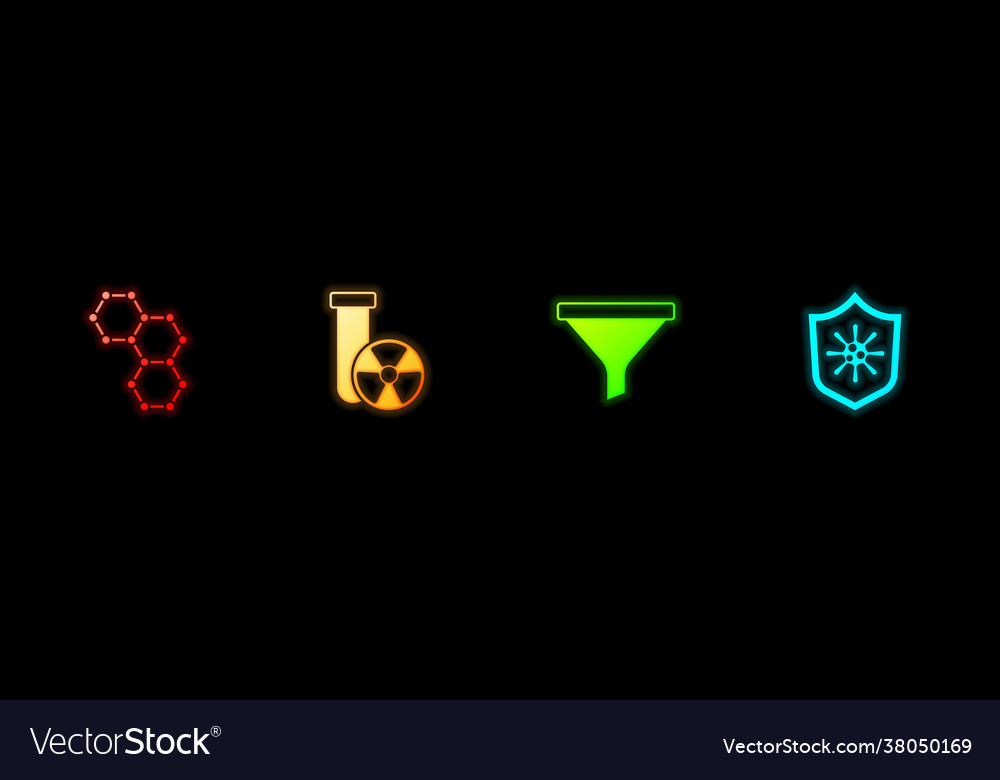 Set chemical formula test tube radiation funnel Vector Image Set chemical formula test tube radiation funnel Vector Image