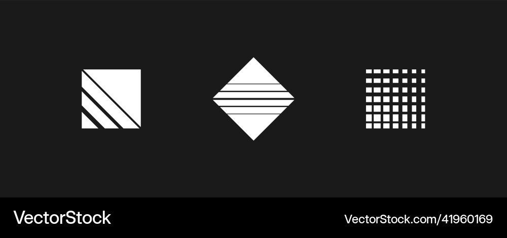 Set of retrowave design elements squares Vector Image