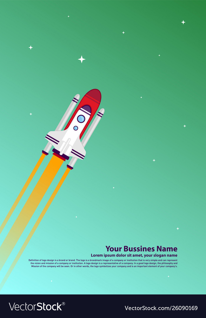 Start up simple rocket web design responsive Vector Image