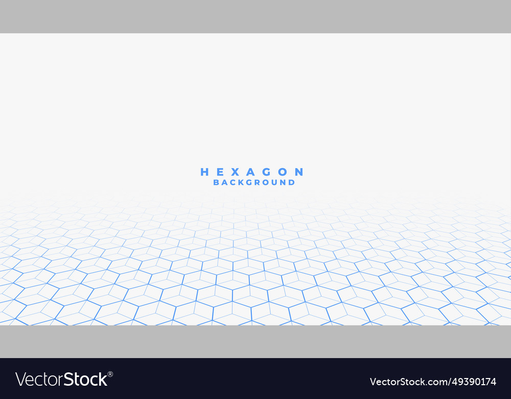 3d style blue hexagon shape pattern perspective Vector Image
