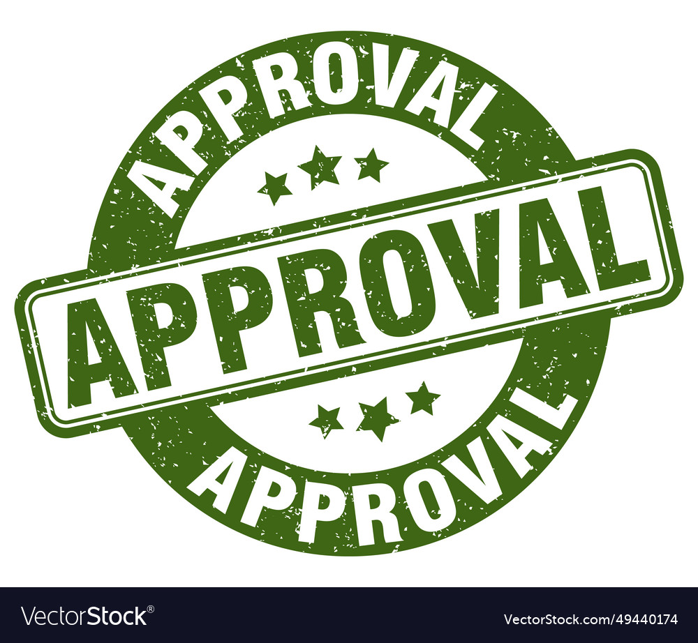 Approval stamp label round grunge sign Royalty Free Vector