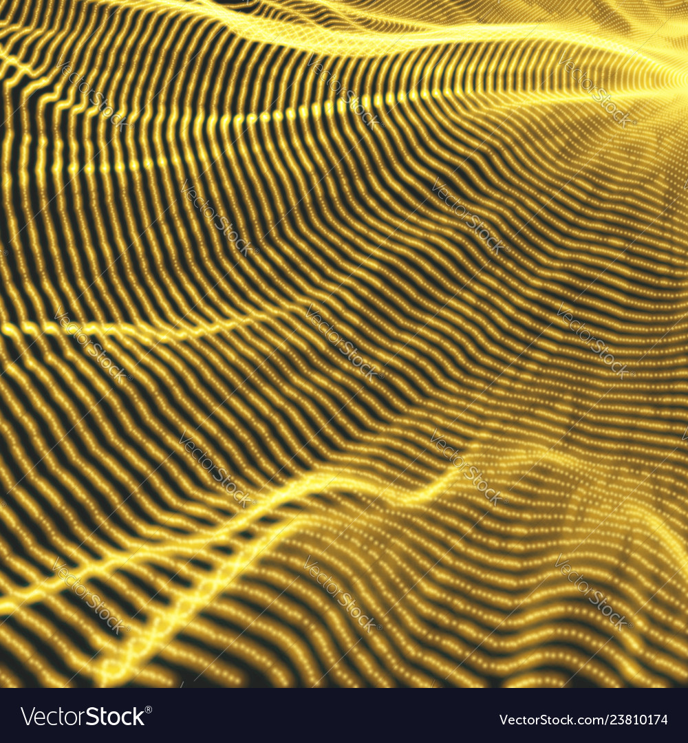 Array with dynamic particles 3d technology style Vector Image