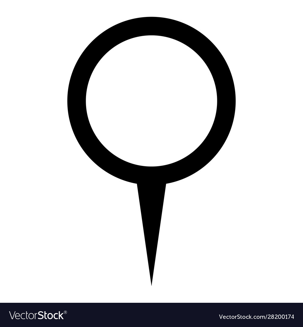 Black map pointer simple flat icon Royalty Free Vector Image