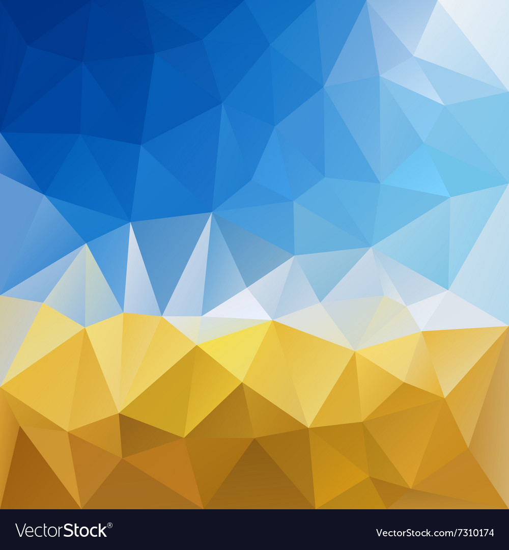 Blue sky yellow harvest polygon triangular pattern Blue sky yellow harvest polygon triangular pattern