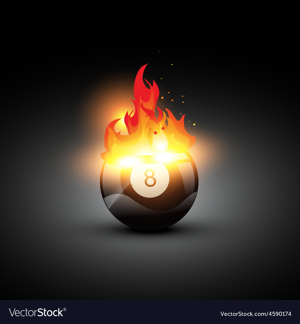 Fire pool ball Royalty Free Vector Image - VectorStock