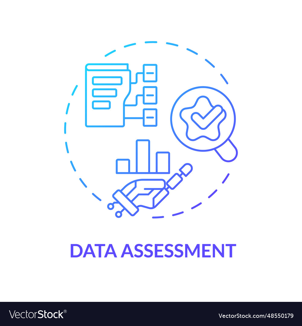 2d thin linear gradient data assessment icon Vector Image
