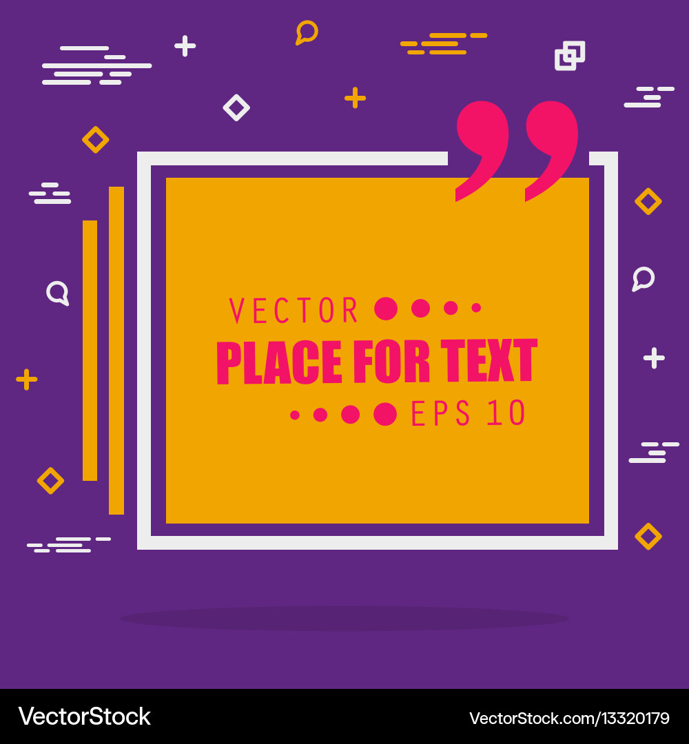 Abstract concept empty speech square quote Vector Image