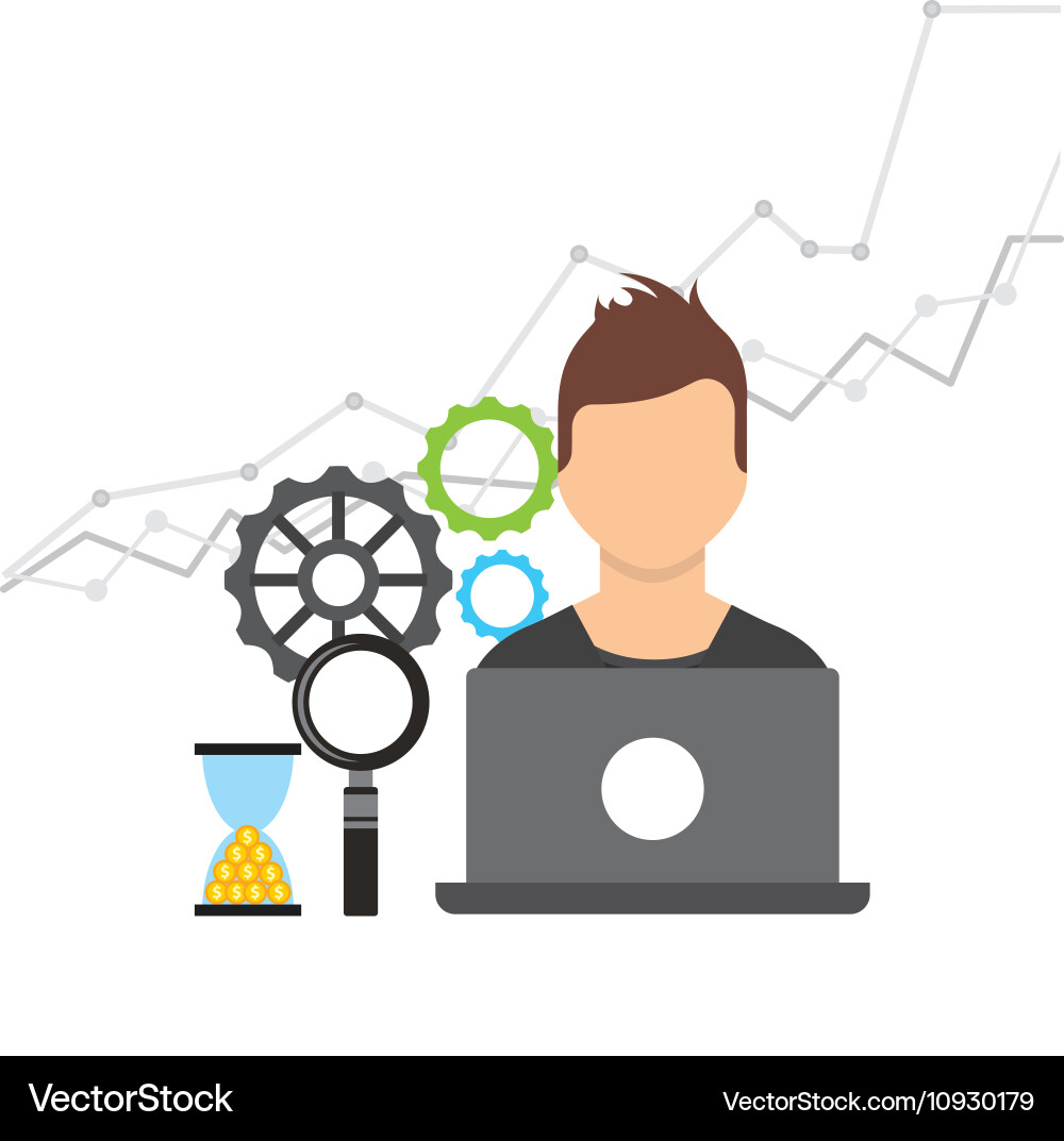 Business growth funds flat icons Royalty Free Vector Image