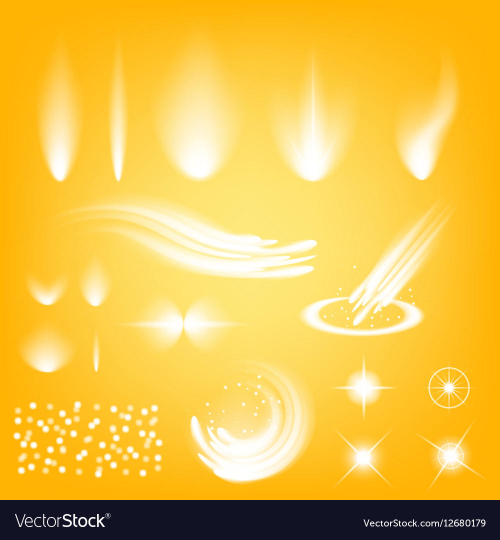 Creative concept set glow light effect Royalty Free Vector