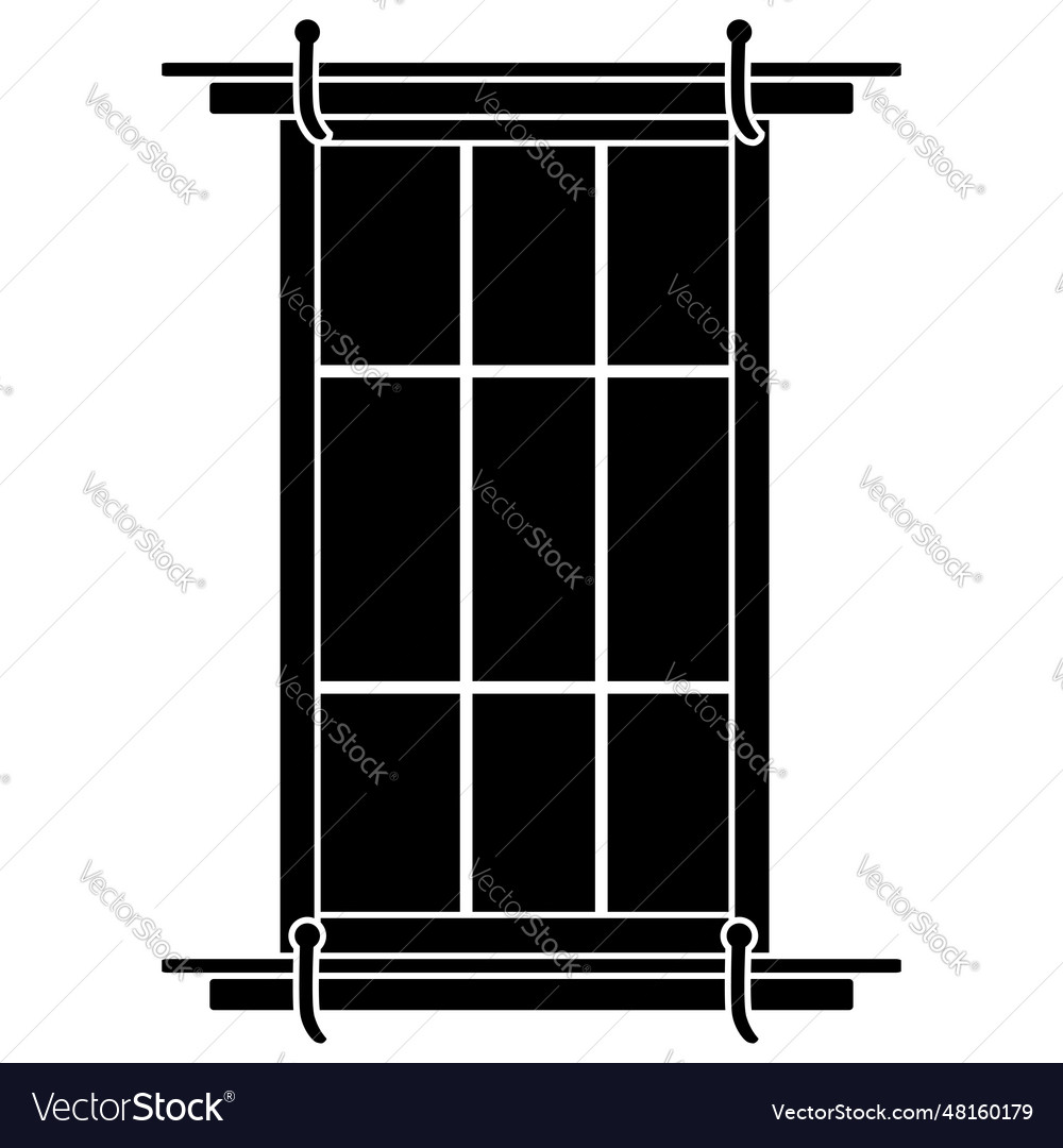 Rectangular window silhouette for house isolated Vector Image