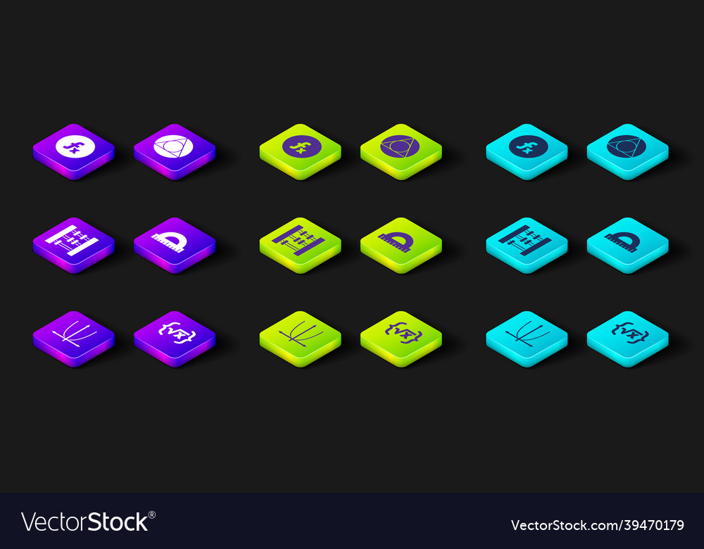 Set Graph Schedule Chart Diagram Square Root Vector Image