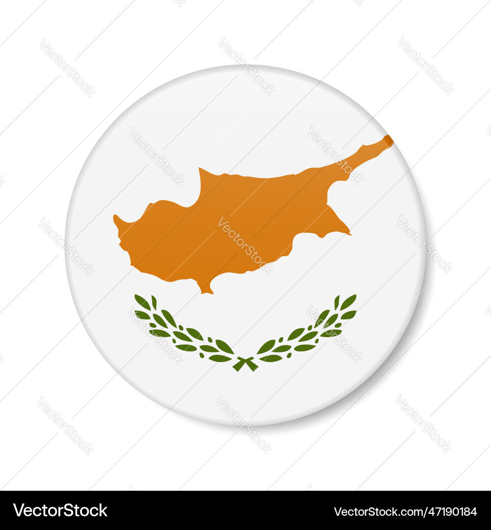 Cyprus circle button icon cypriot round badge Vector Image