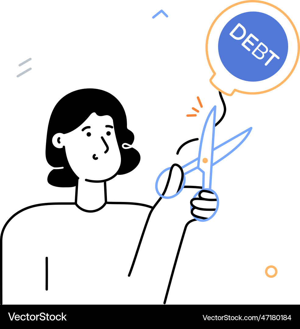 Debt reduction Royalty Free Vector Image - VectorStock