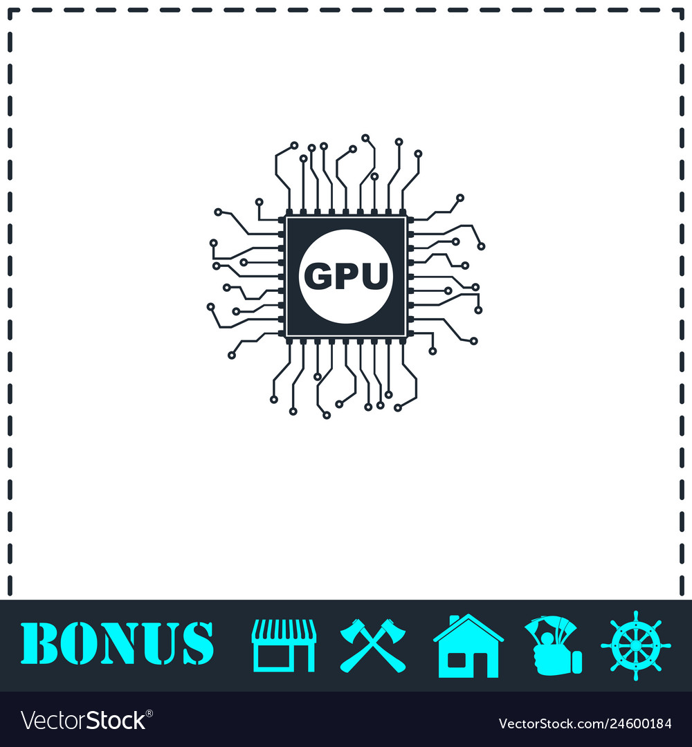 Gpu icon flat Royalty Free Vector Image - VectorStock