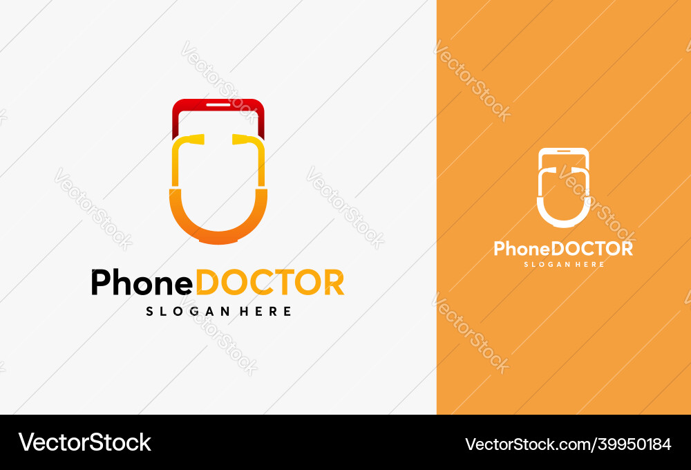 Phone service logo template designs doctor Vector Image