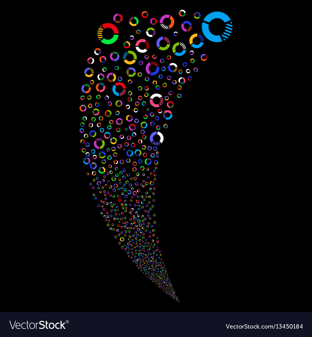 Pie chart random stream Royalty Free Vector Image