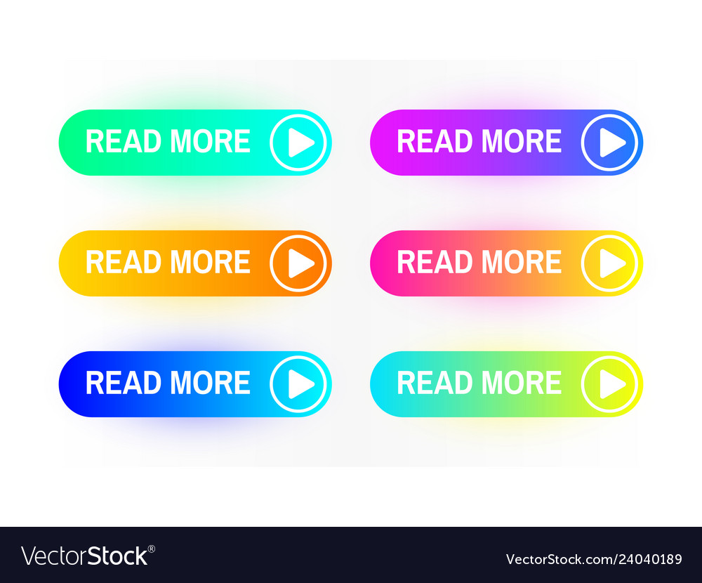Gradient buttons set isolated on white background Vector Image