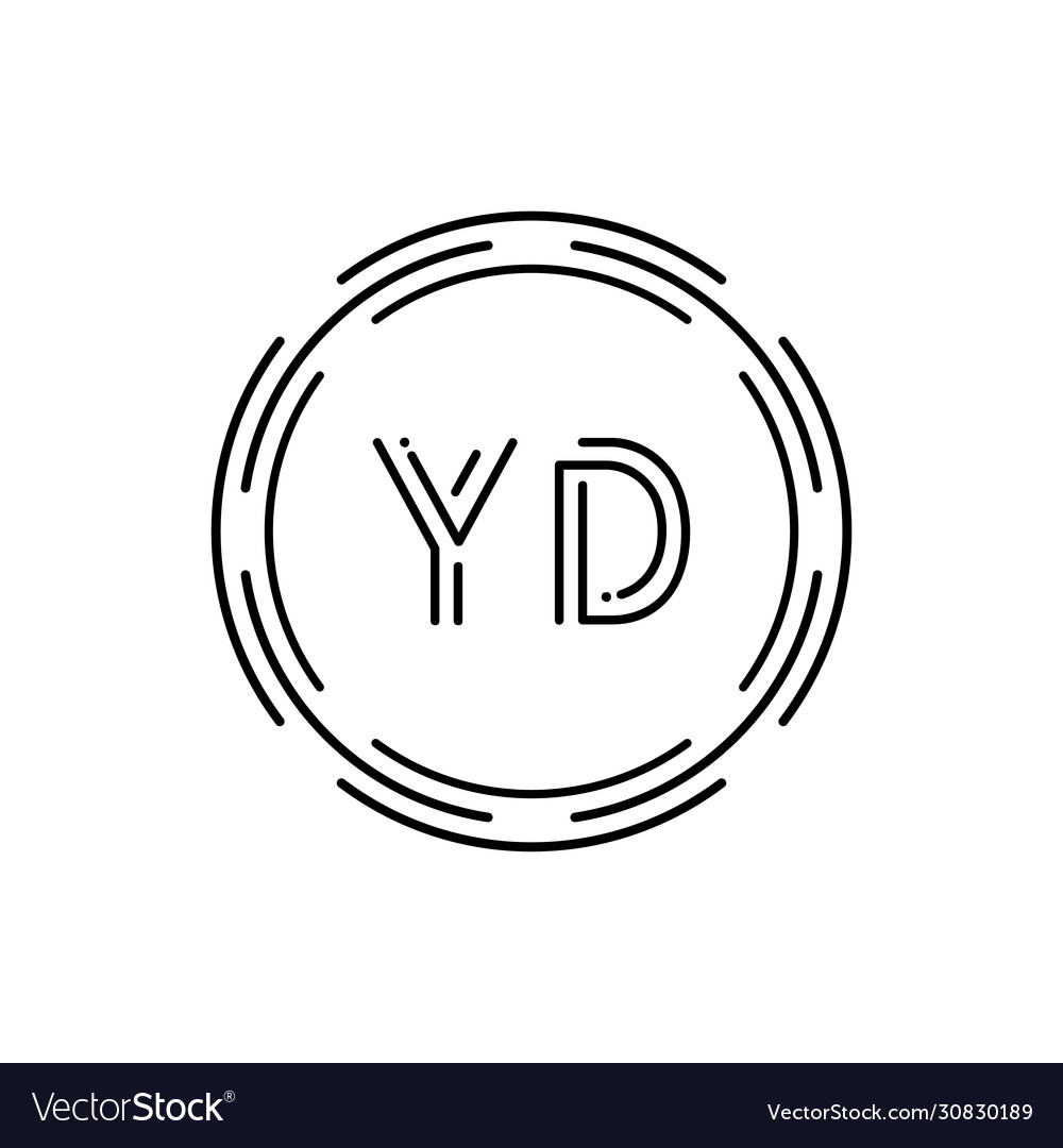 Initial yd logo design template creative circle Vector Image