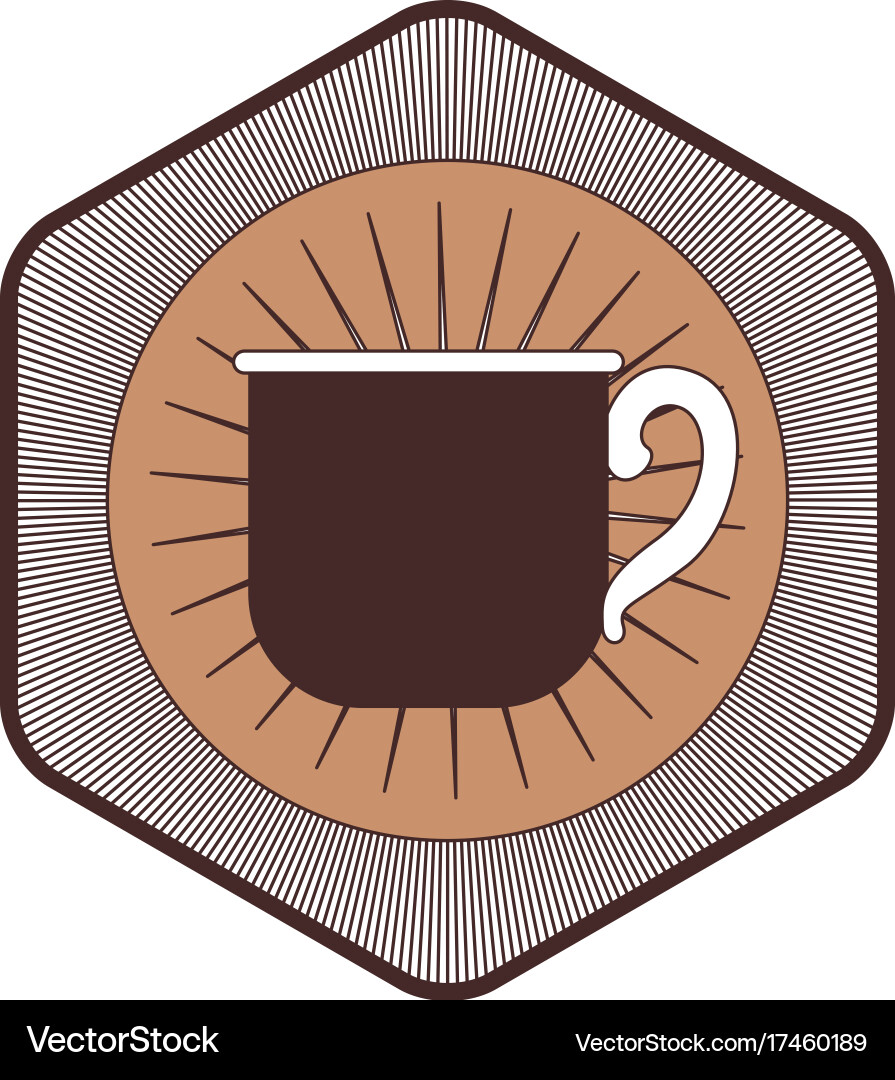 Logo badge decorative of mug coffee with handle Vector Image