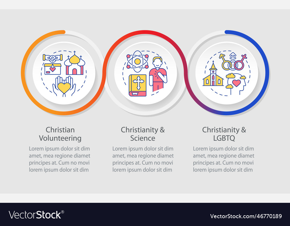 Modern christianity loop infographic template Vector Image