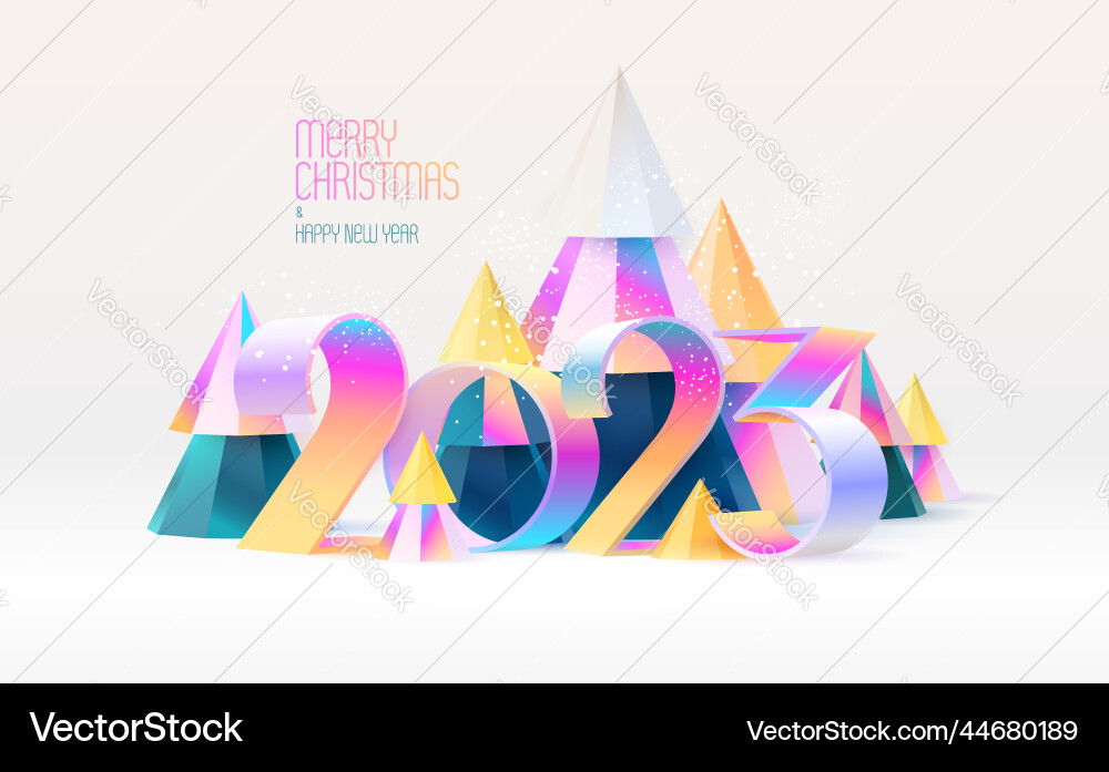 New year 2023 greeting card design Royalty Free Vector Image