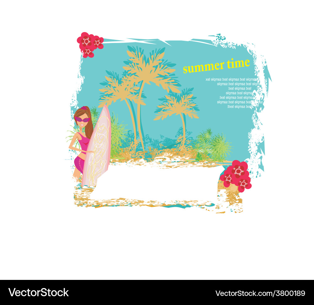 Surf beach Royalty Free Vector Image - VectorStock