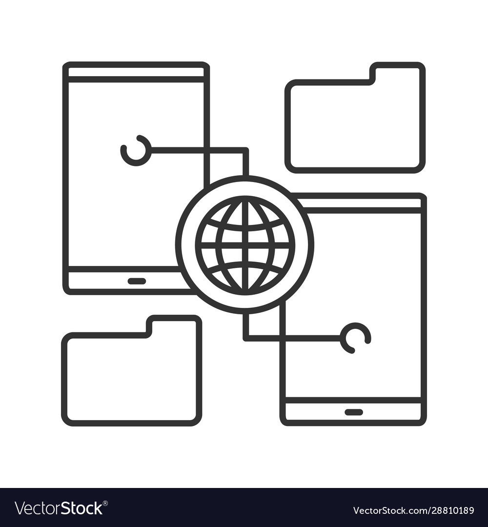 Wireless data transfer linear icon Royalty Free Vector Image