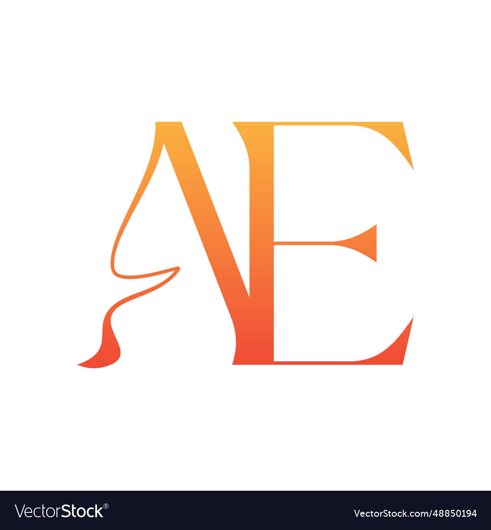 Ae initial letter logo design Royalty Free Vector Image