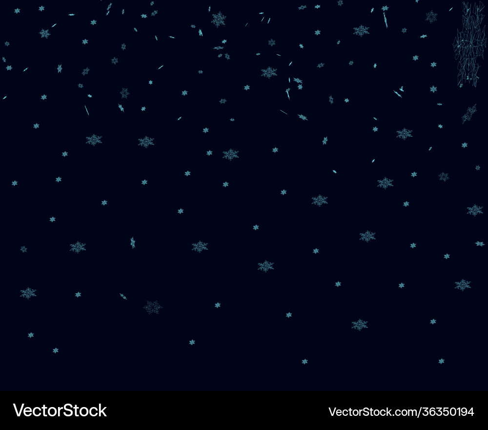 Background with snow many decorative snowflakes Vector Image