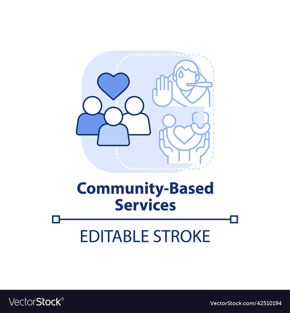 Community based services light blue concept icon Vector Image